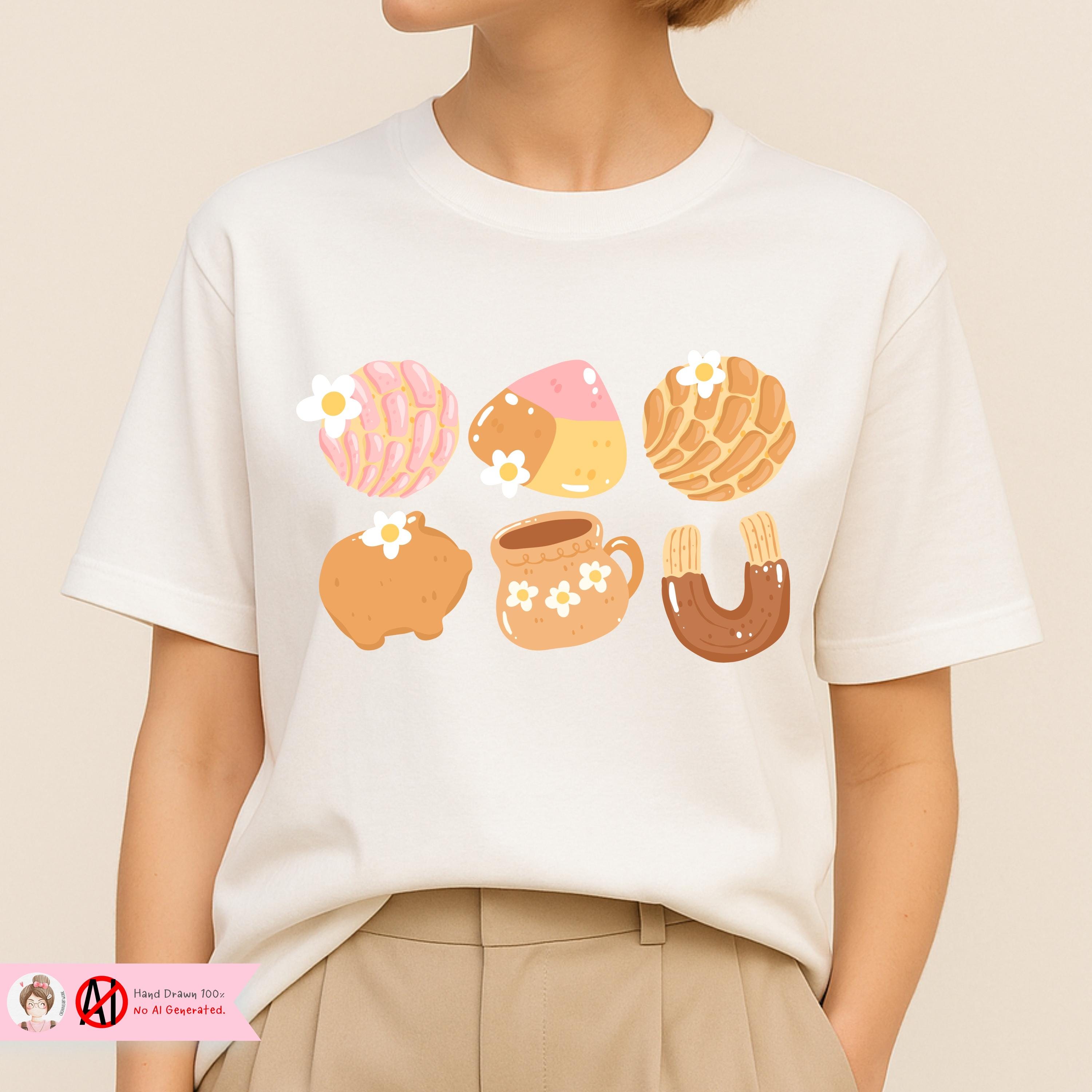 Cute Conchas Clipart Set, Mexican Pan Dulce PNG, Kawaii Sweet Bread ...