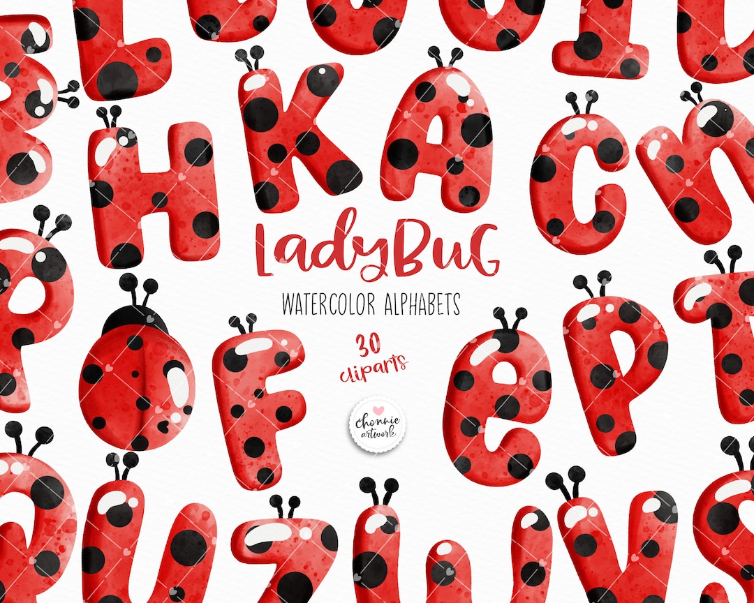 Ladybug Font, Ladybug Alphabet, Font, Letter - Etsy