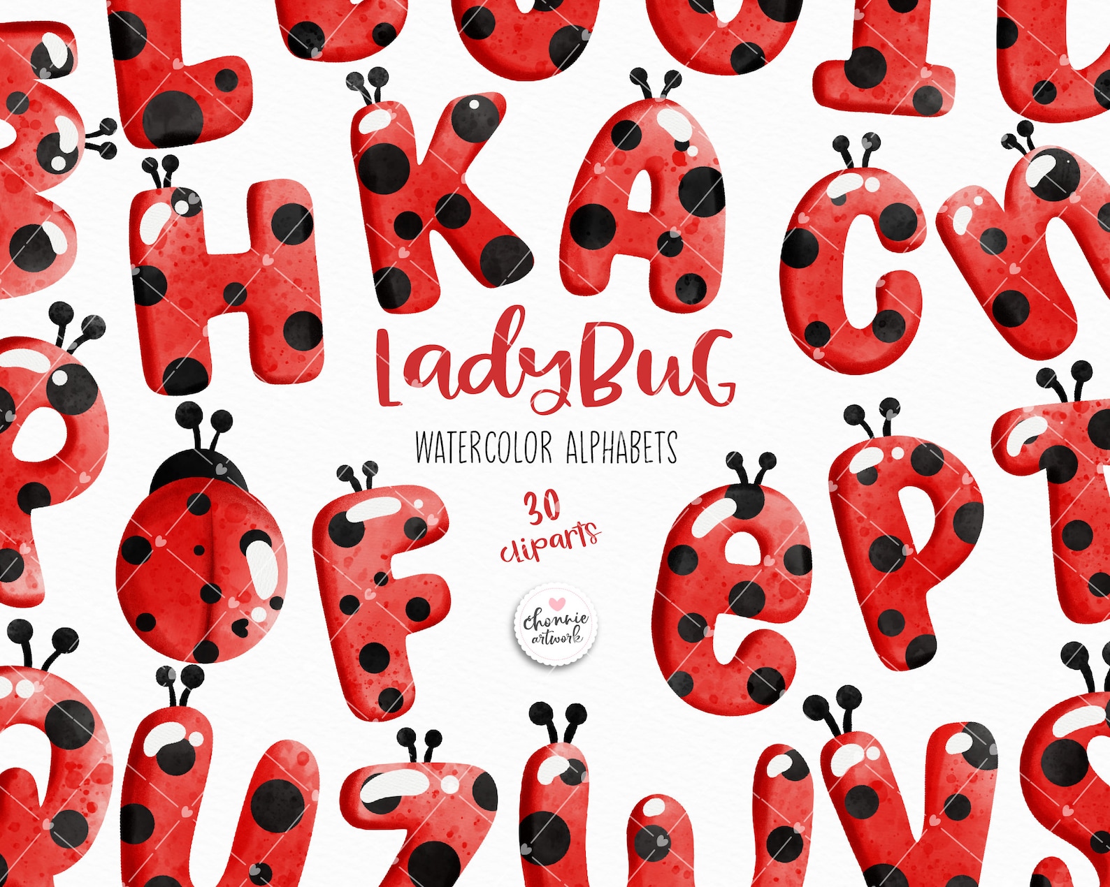 Ladybug Font Ladybug Alphabet Font Letter - Etsy