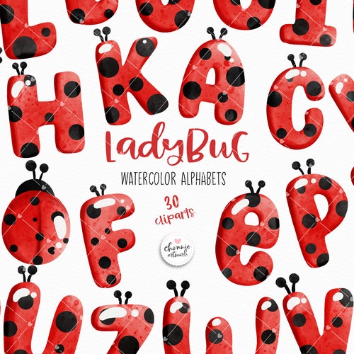 Ladybug Font Ladybug Alphabet Font Letter - Etsy
