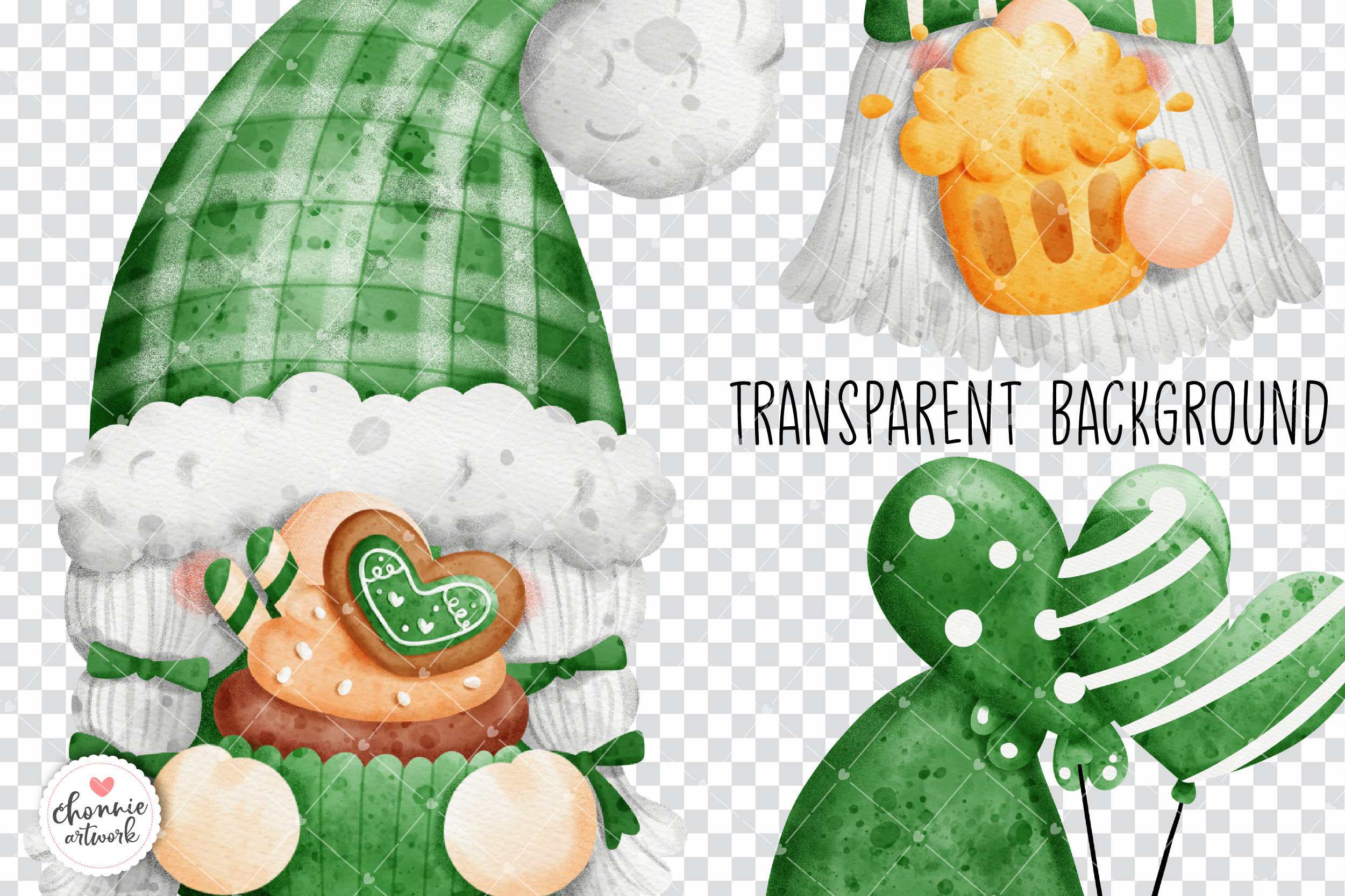 Watercolor St Patricks Gnomes Clipart Gnome St Patrick - Etsy