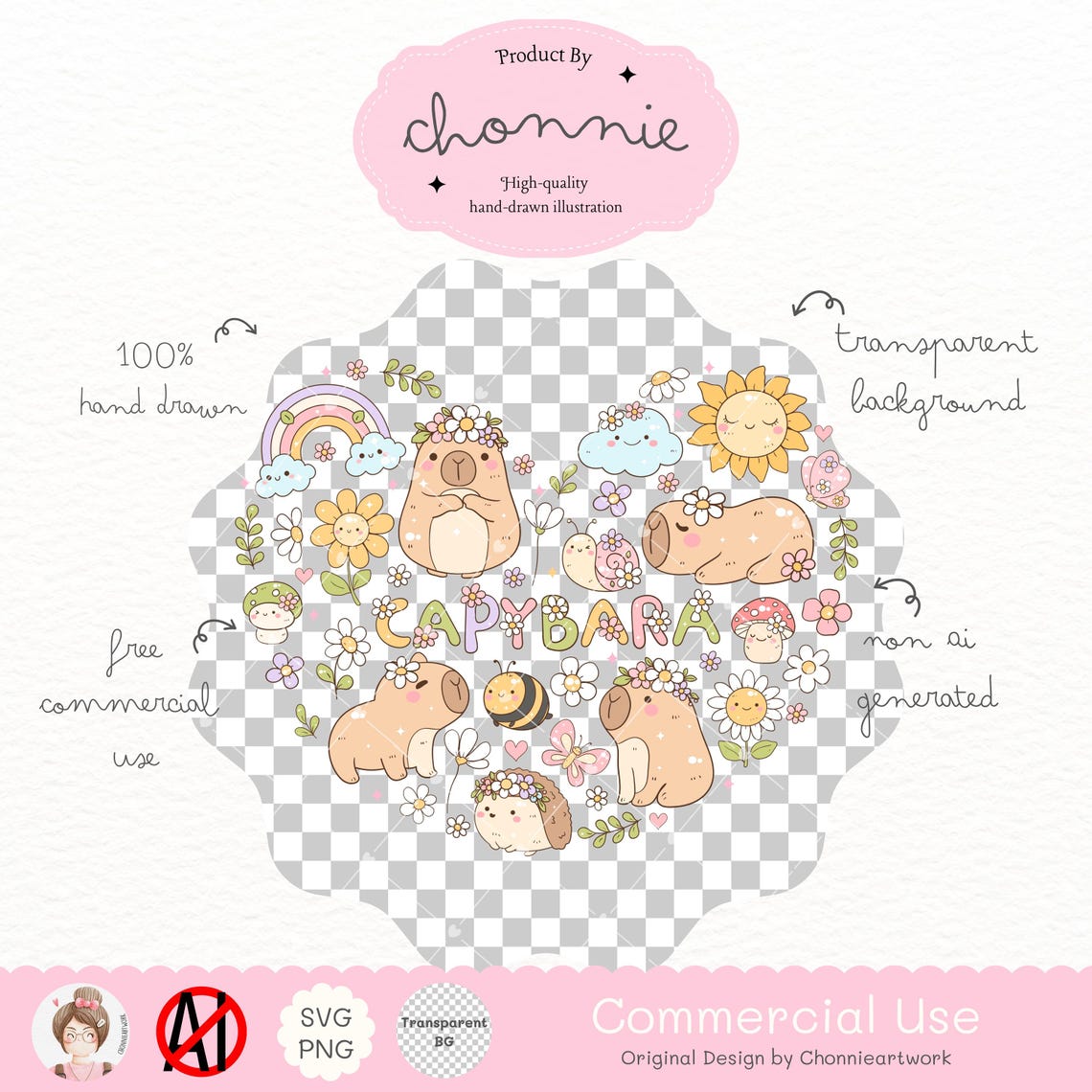 Spring Capybara SVG PNG, Groovy Capybara Clipart, Groovy Capybara Lover ...