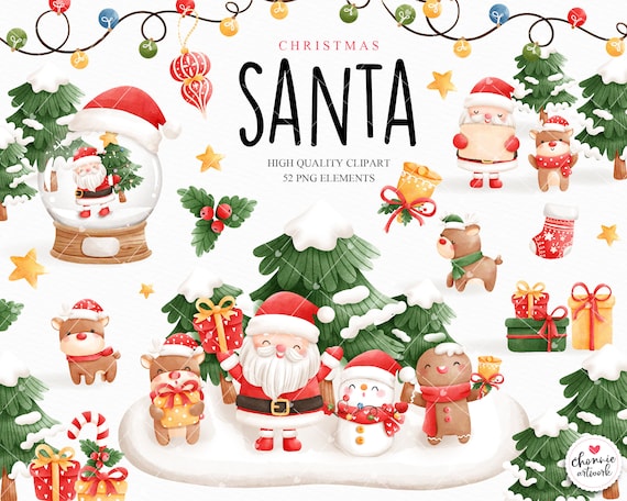 Christmas Clipart Santa Claus Clipart Christmas Santa PNG - Etsy