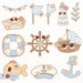 Groovy Nautical Clipart, Nautical Clipart, Retro Summer Clipart, Hippie ...