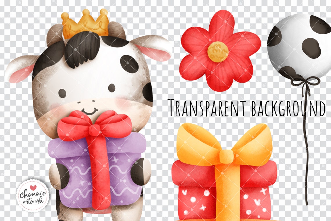 Baby Cow Birthday Clipart Farm Birthday Clipart Baby Cow | Etsy