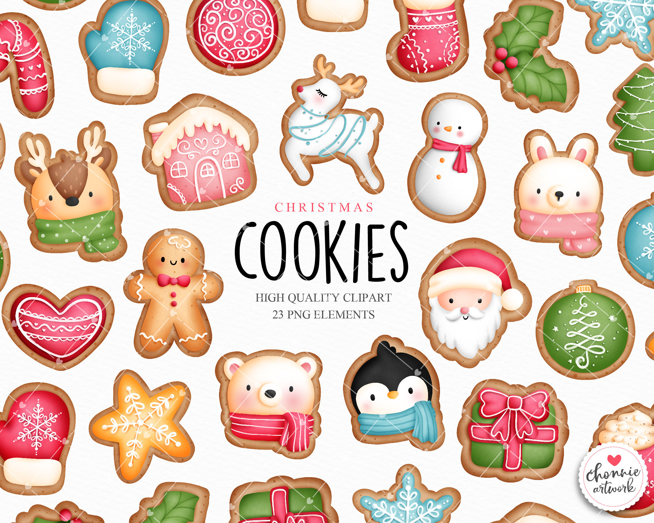 Watercolor Christmas Cookies Clipart. Christmas Gingerbread - Etsy