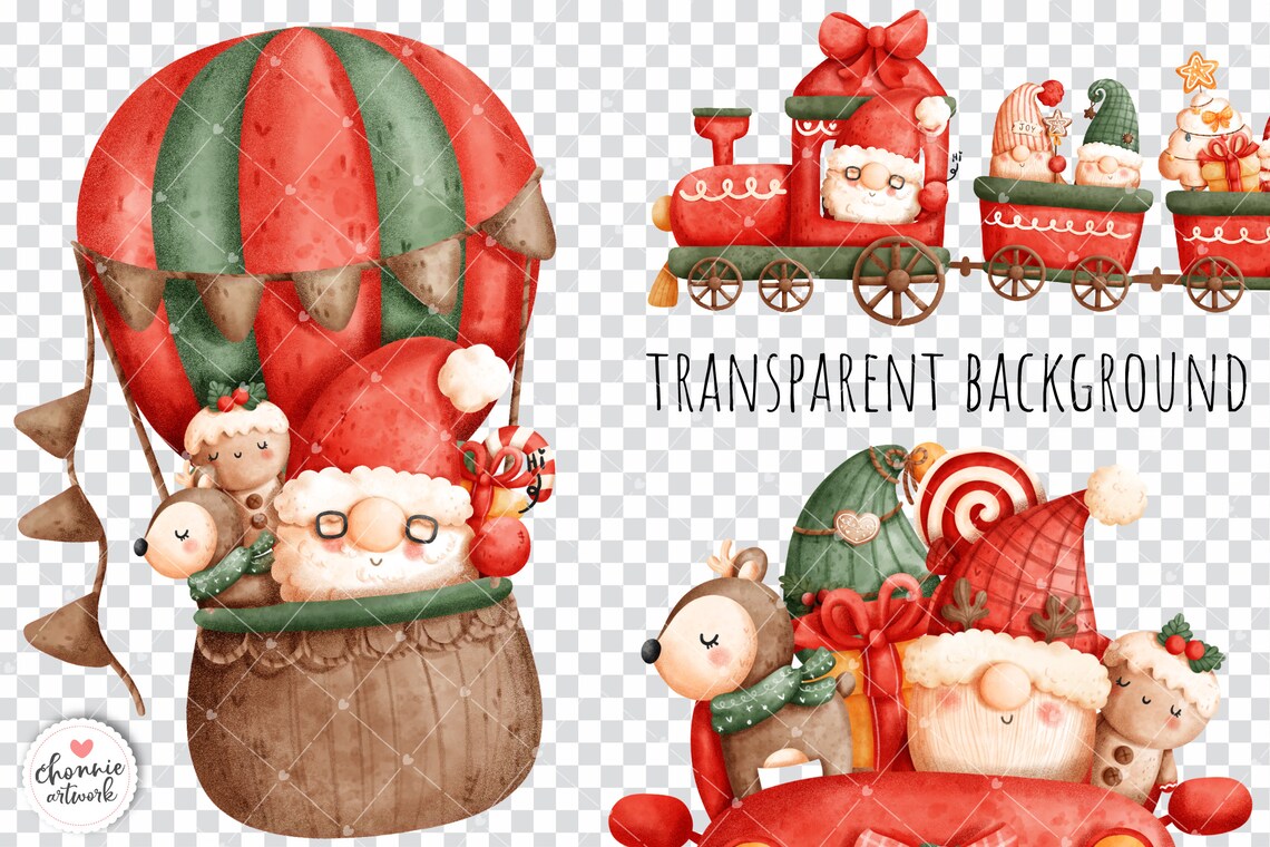 Christmas Gnome Car Clipart Christmas Truck Clipart | Etsy