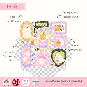 Ghost Frames Clipart, Halloween Ghost PNG, Cute Pumpkin Portraits ...