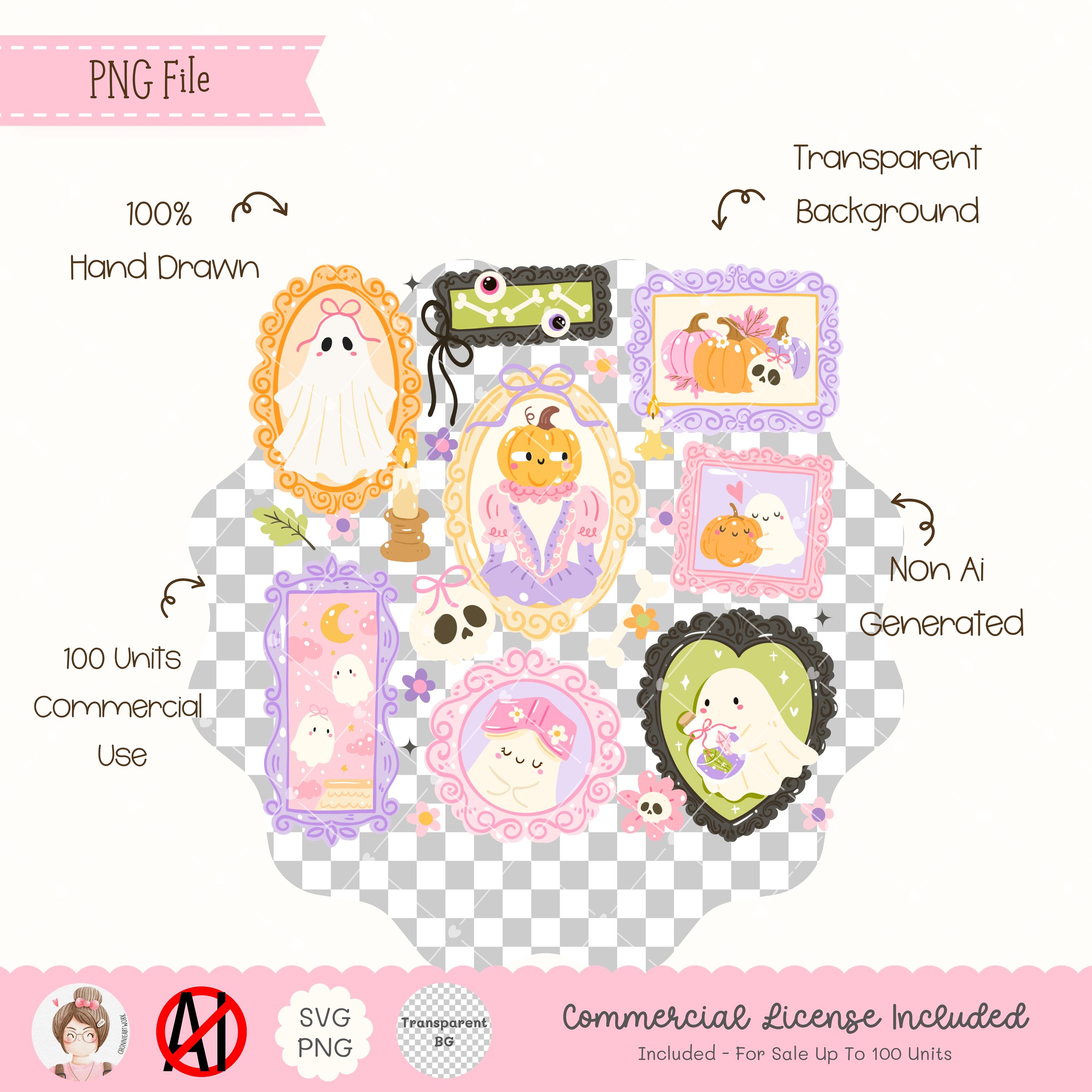 Ghost Frames Clipart, Halloween Ghost PNG, Cute Pumpkin Portraits ...