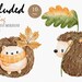 Hedgehogs Cliparts, Autumn Hedgehogs Clipart, Autumn Clipart, Fall ...