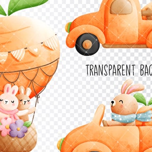 Easter Clipart, Rabbit Clipart, Easter Car Clipart, Carrot Car Clipart ...
