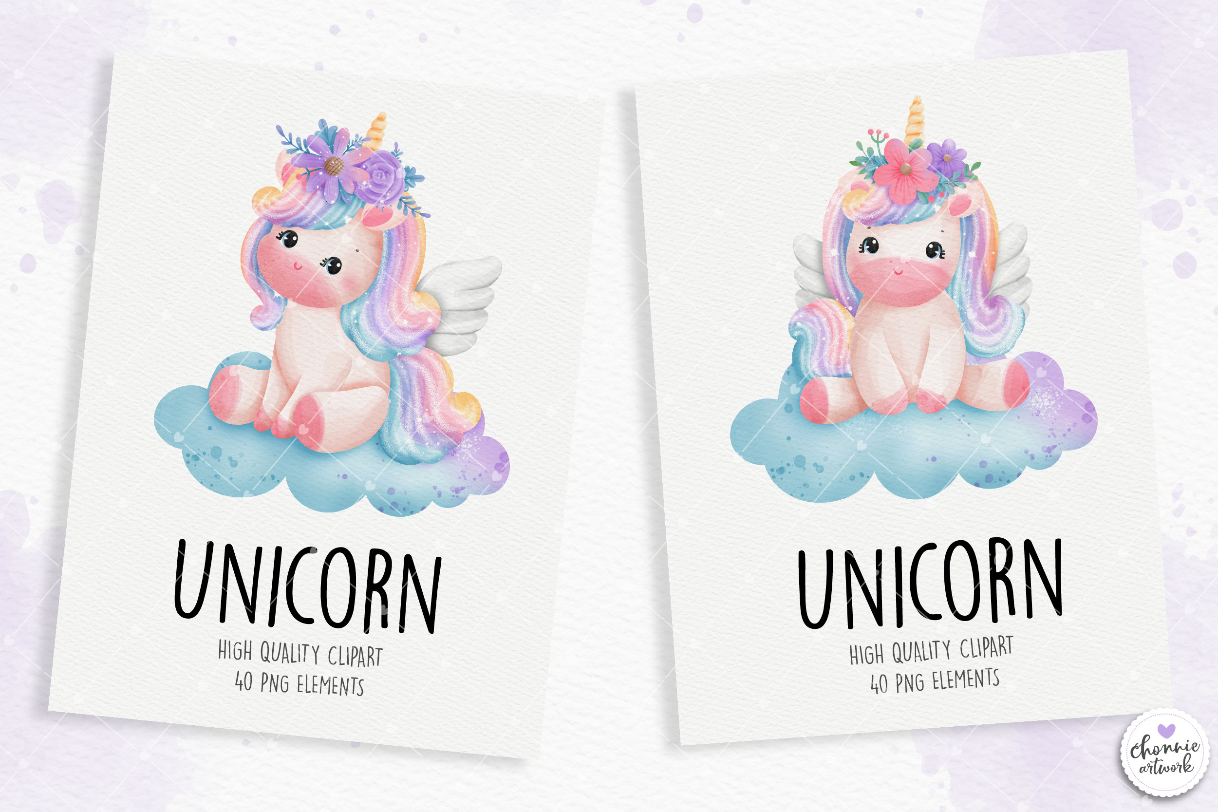 Cute Unicorn Clipart Unicorn Clipart Birthday Unicorn - Etsy