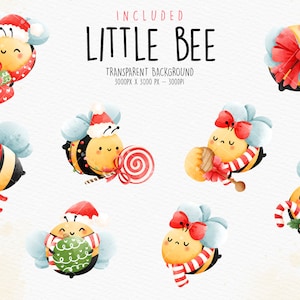 Christmas Clipart, Christmas Bee Clipart, Honey Bee Clipart, Bee ...