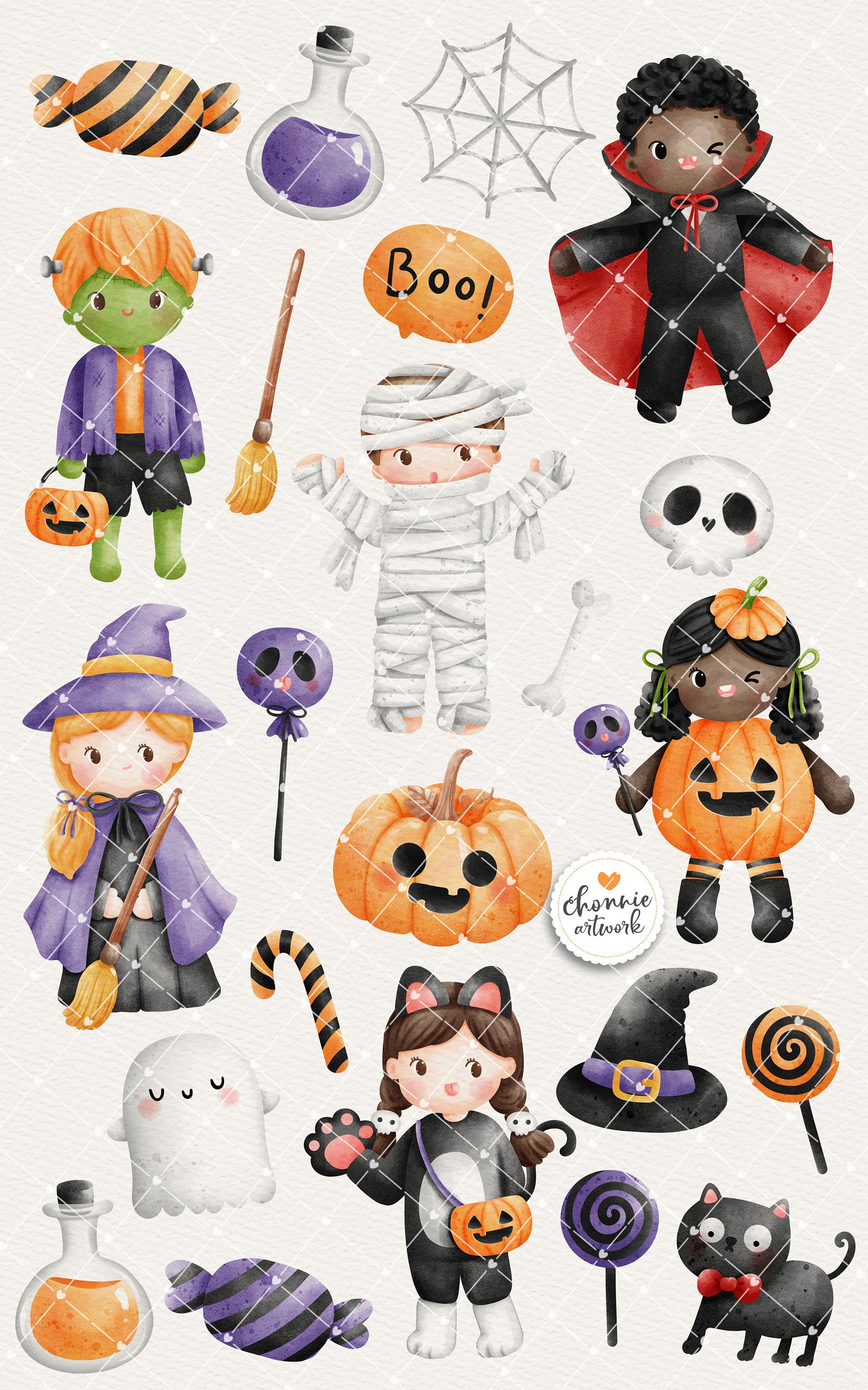 Halloween Clipart Halloween Costume Clipart Children - Etsy