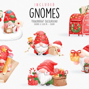Christmas Mail Gnome Clipart, Christmas Mail Clipart, Gnome Postal ...