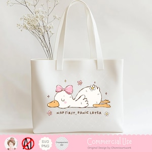 Nap First Panic Later Goose SVG PNG EPS Silly Goose Sleeping Funny ...