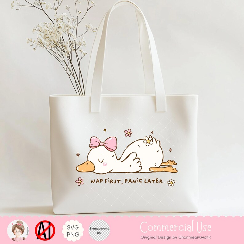 Nap First Panic Later Goose SVG PNG EPS Silly Goose Sleeping Funny ...