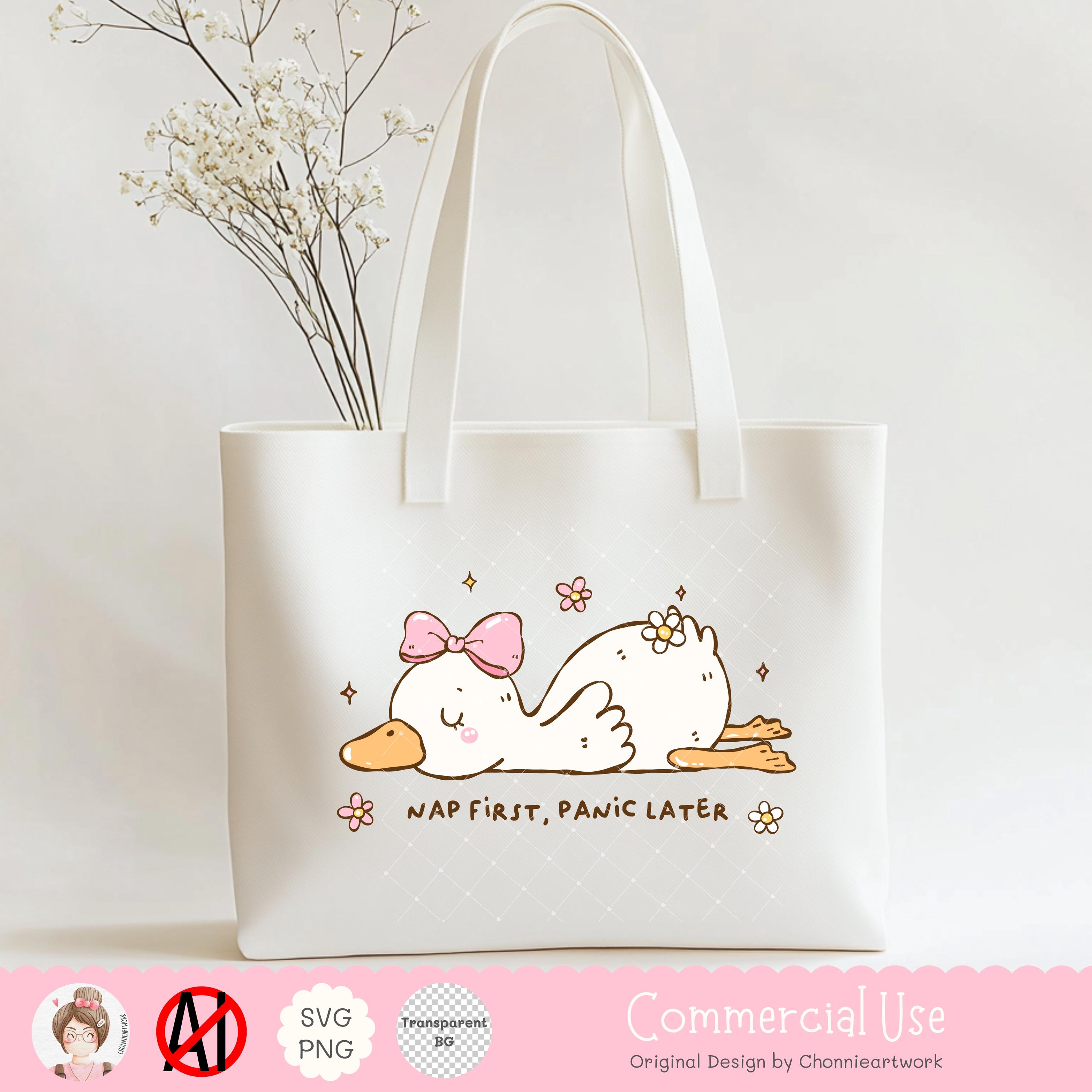 Nap First Panic Later Goose SVG PNG EPS Silly Goose Sleeping Funny ...