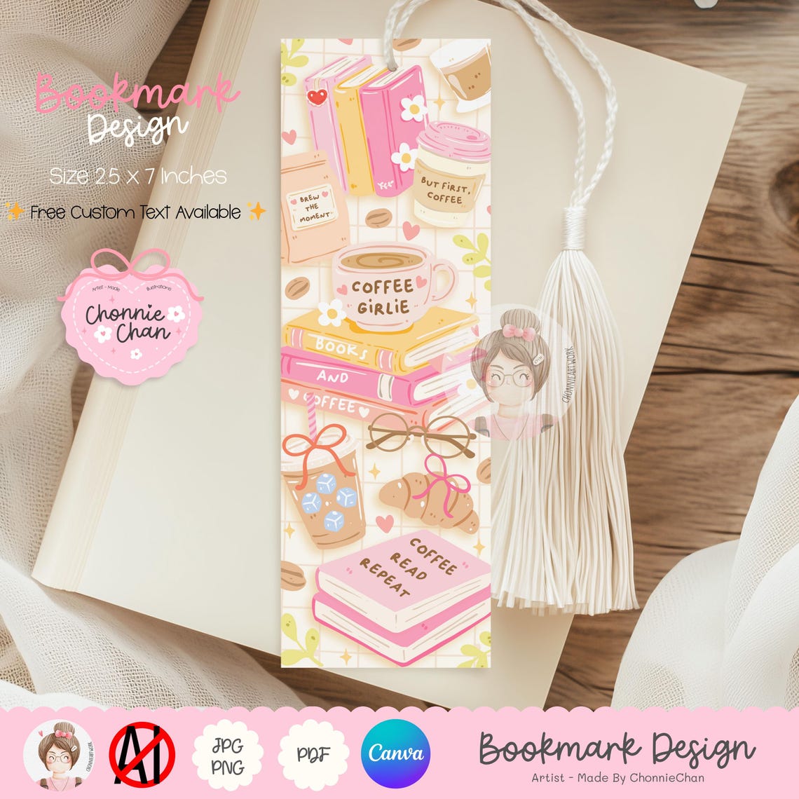 Books and Coffee Bookmark, Bookish Bookmarks, Bookish Coffee Lover ...