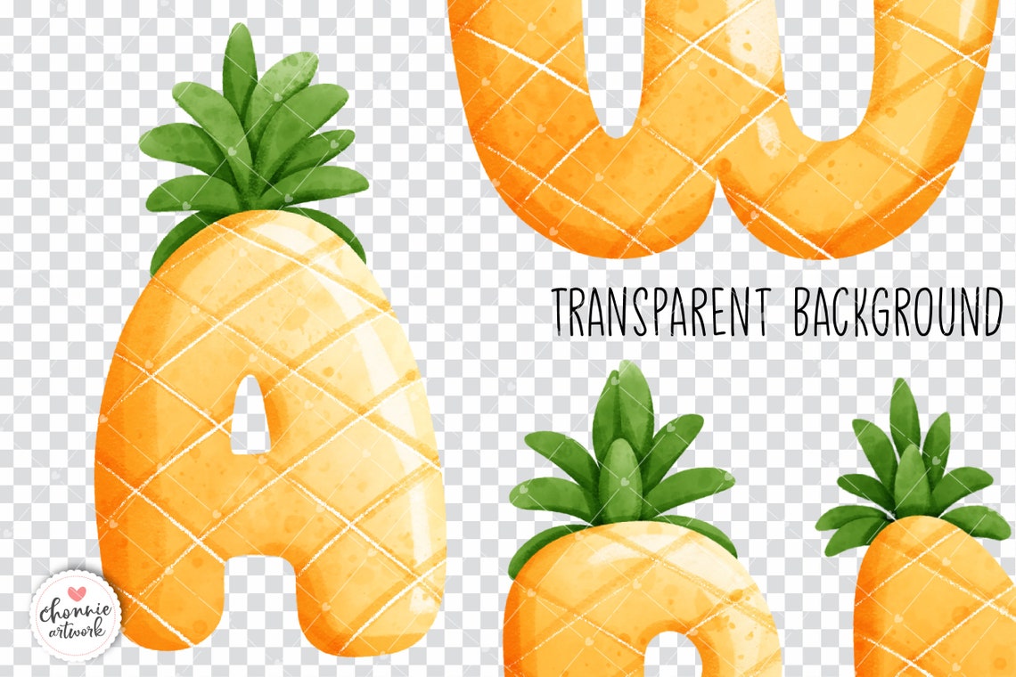 Pineapple Alphabets and Numbers Summer Fruit Font Pineapple | Etsy