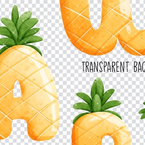 Pineapple Alphabets and Numbers, Summer Fruit Font, Pineapple Font ...