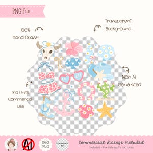 Coastal Cowgirl Graphic PNG SVG, Western Beach Vibes Clipart, Country ...