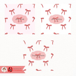 Red Coquette Ribbon Seamless Pattern, Cute Red Ribbon Bow,printable ...