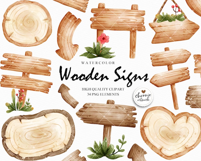 Wooden Signs Clipart Wooden Borders Clipart Wooden Slide - Etsy