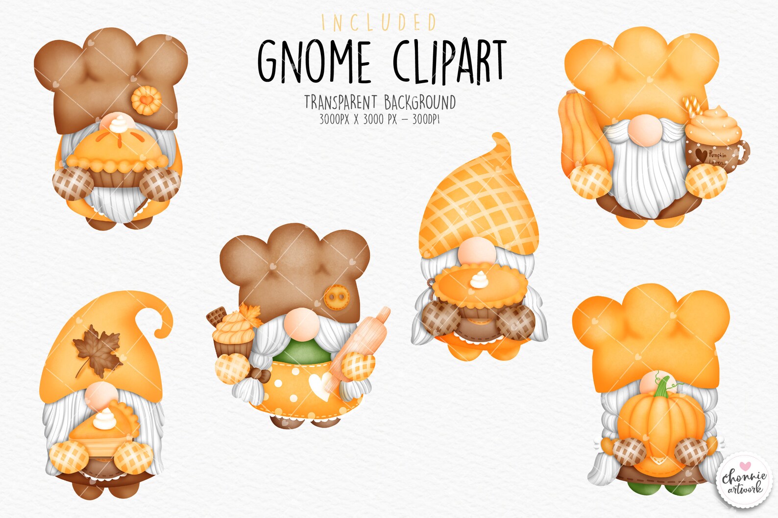 Pumpkin Pie Gnome Clipart Gnomes Pumpkin Pie Clipart Pumpkin - Etsy