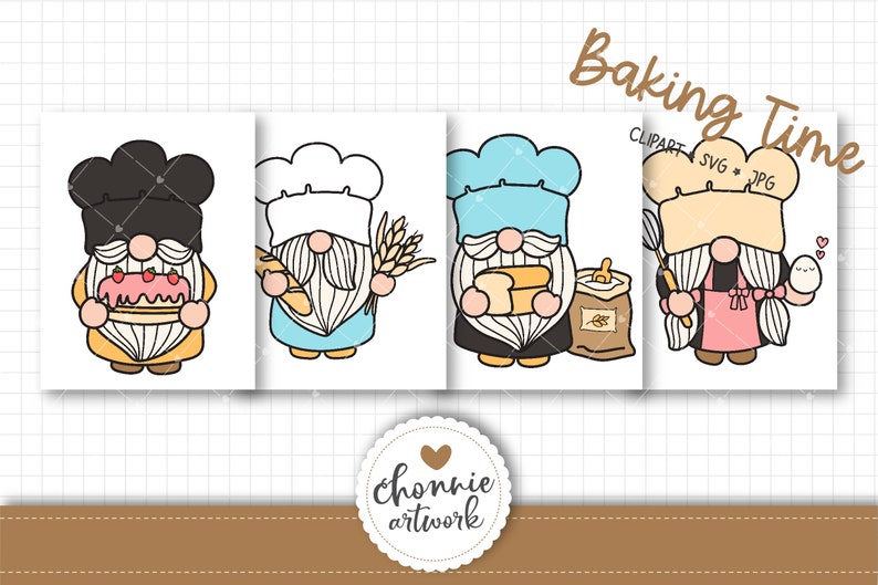 Baker Gnome SVG Chef Gnomes SVG Baker Gnome Clipart Cooking - Etsy