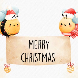 Christmas Clipart, Christmas Bee Clipart, Honey Bee Clipart, Bee ...