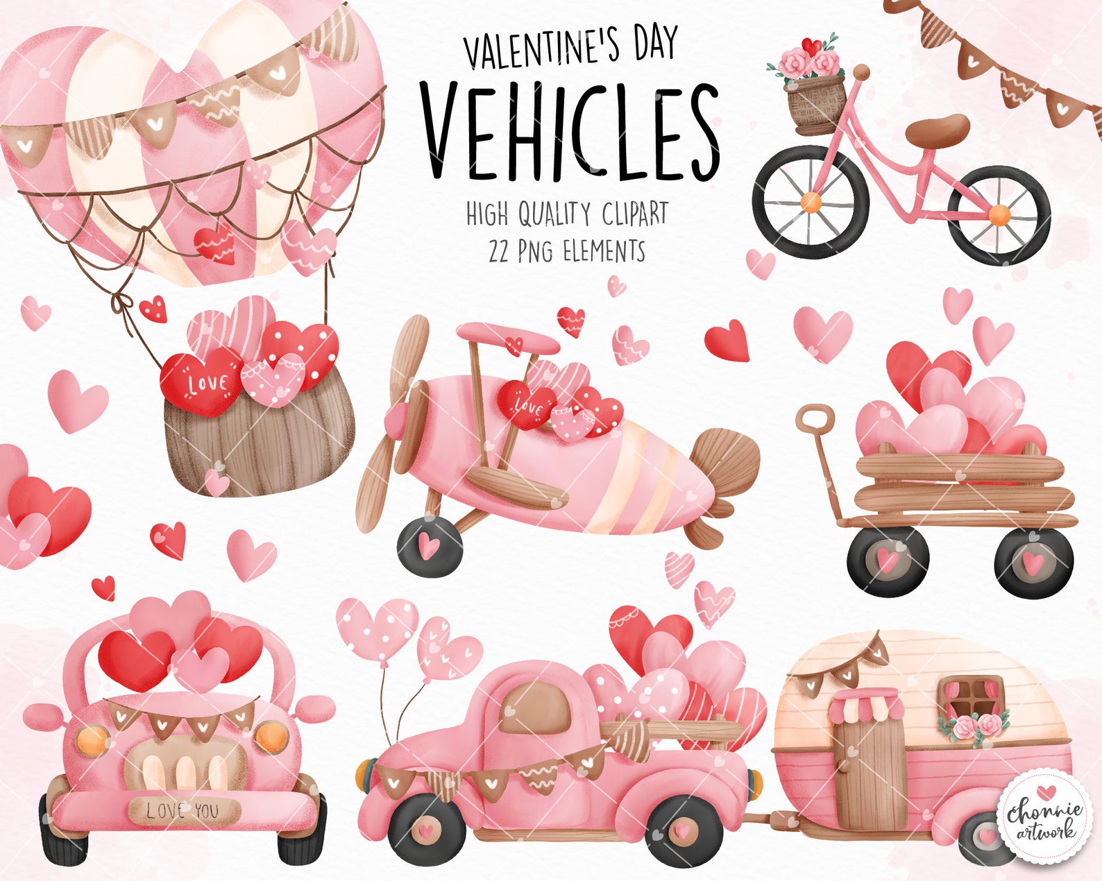 Valentine's Vehicles Clipart, Valentine's Day Clipart, Valentine's Car ...