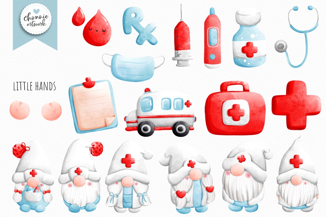 Nurse Gnomes Clipart Medical Gnomes Clipart Doctor Gnomes - Etsy