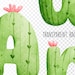 Cactus Alphabets and Numbers Clipart, Cactus Alphabet, Succulent Font ...