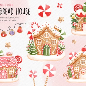 Christmas Gingerbread Houses Clipart, Christmas Cookies Clipart, Winter ...