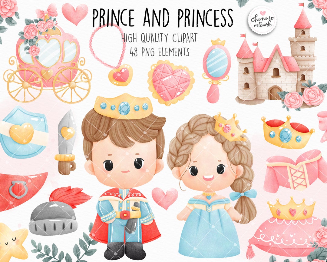 Prince and Princess Clipart, Castle Clipart, Fairytale Clipart ...