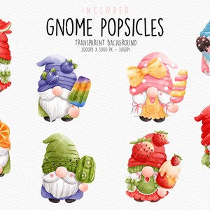Ice Cream Gnome Clipart, Popsicle Gnome Clipart, Summer Gnome Clipart ...