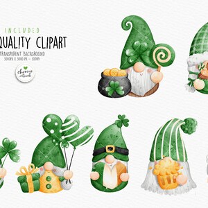 Watercolor St Patricks Gnomes Clipart, Gnome St Patrick Clipart, Gnome ...