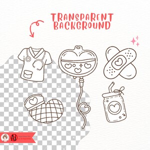 Groovy Valentine's Day Nurse Digital Stamp Doodle Coloring Retro Nurse ...