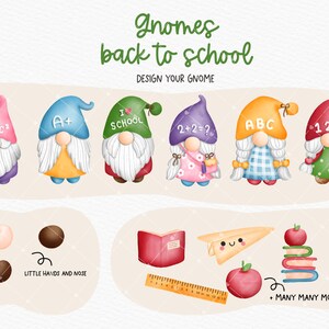 Watercolor Back to School Gnome Clipart, Student Gnome PNG, Back to ...