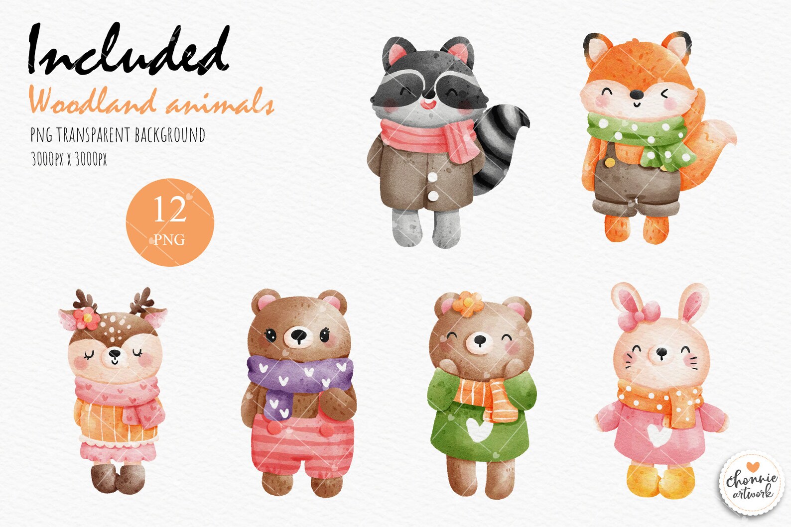 Autumn Woodland Animal Clipart, Autumn Clipart, Woodland Animal Clipart ...