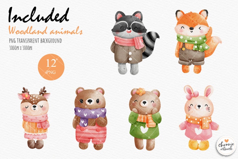 Autumn Woodland Animal Clipart Autumn Clipart Woodland - Etsy