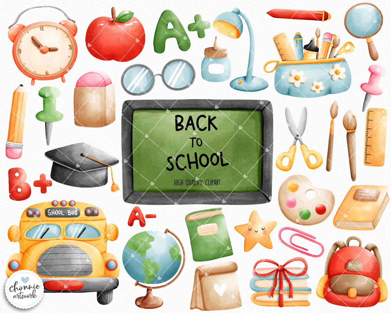 Back to School Clipart School Clipartstudy Clipart | Etsy