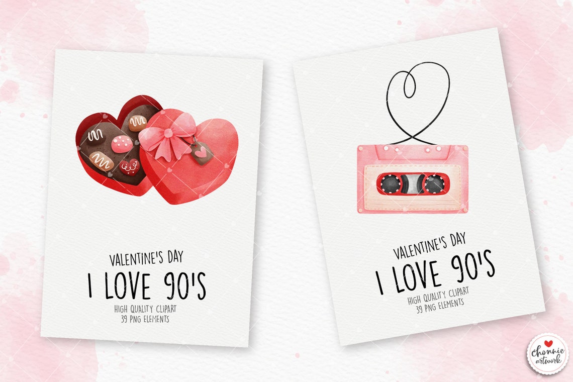 90's Valentines Clipart 90's Clipart Valentines Day - Etsy