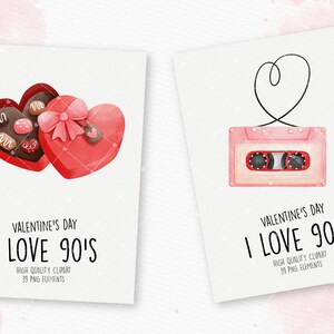 90's Valentines Clipart, 90's Clipart, Valentines Day Clipart ...