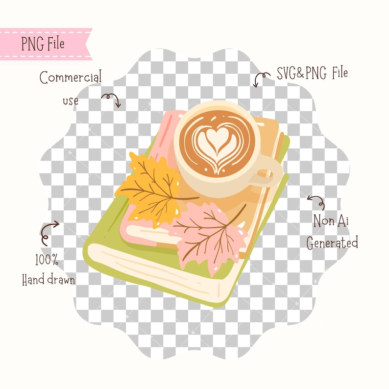 Fall Bookish Clipart, Coquette Fall Vibes Png, Fall Bookish Gift, Fall ...