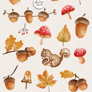Acorn Clipart, Autumn Leaves Clipart, Fall Leaves Clipart, Autumn ...
