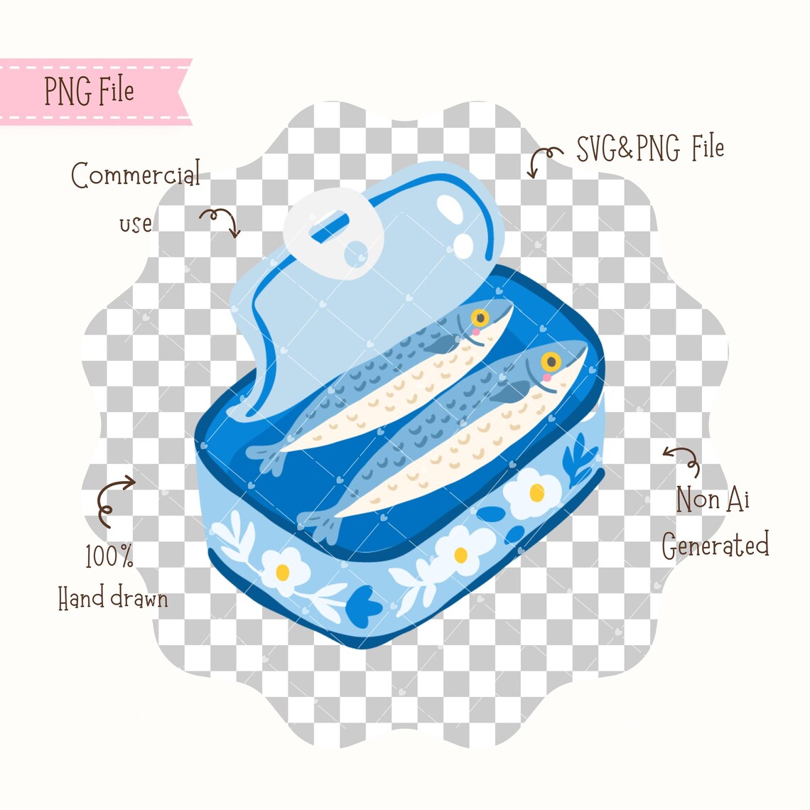 Coastal Brunch Clipart, Blue and Yellow Kitchen Decor, Cottagecore ...