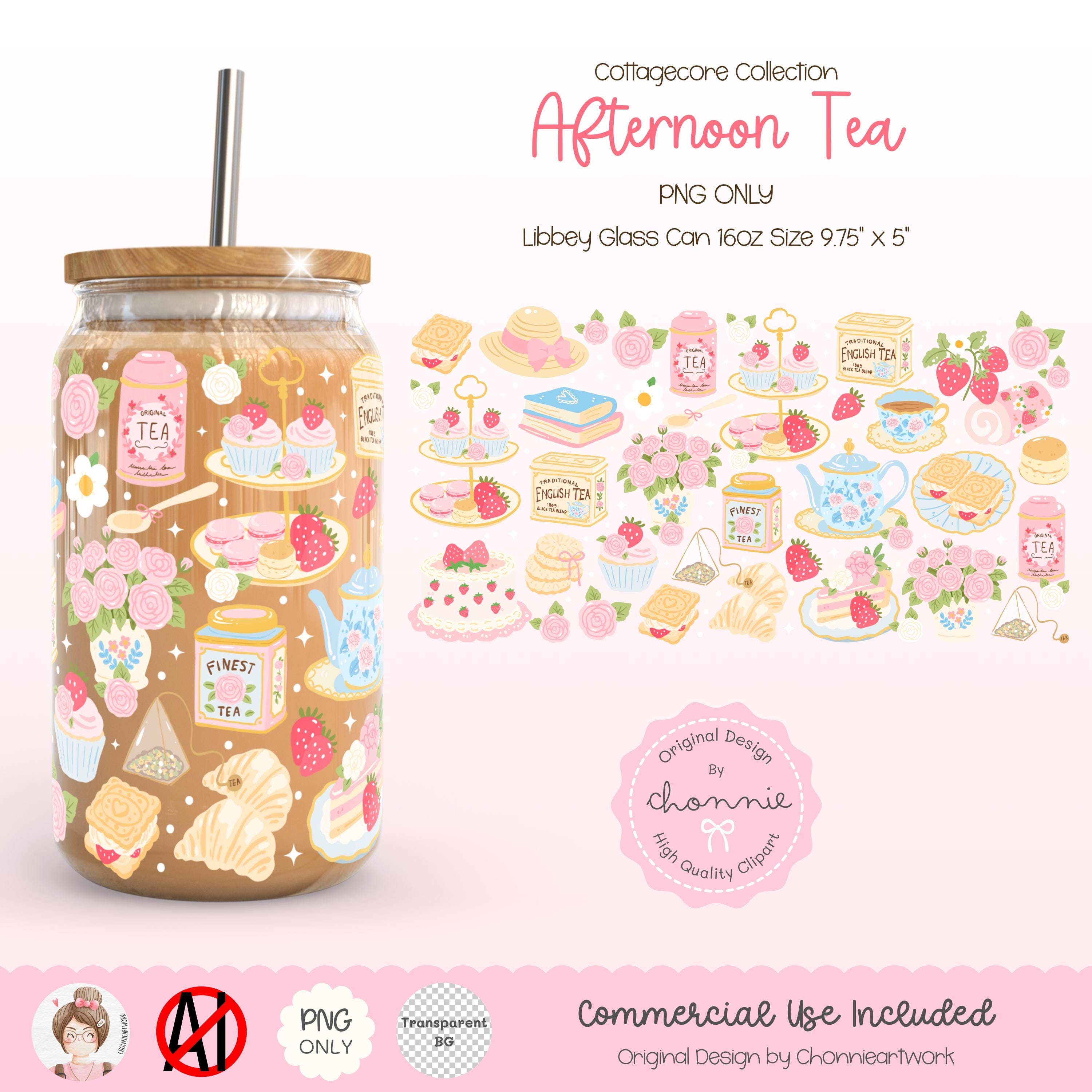 Afternoon Tea Cup Wrap, Coquette Cup Wrap, Flowers Wrap, Daisy Cup Wrap ...