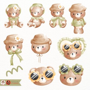 Camping Clipart, Summer Clipart, Camping Bear Clipart, Baby Shower ...